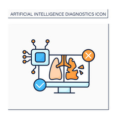 Ai in medicine glyph icon Royalty Free Vector Image