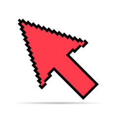 Mouse cursor pixel shadow icon web click symbol Vector Image