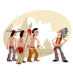 Cute woman indian tribal cartoon Royalty Free Vector Image