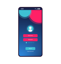 Register form smartphone interface template Vector Image