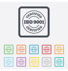 ISO 9001 certified sign Certification stamp Vector Image