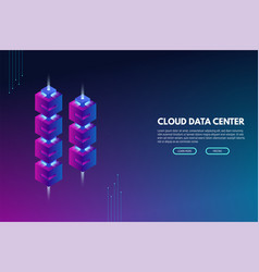 Concept of big data processing isometric data Vector Image