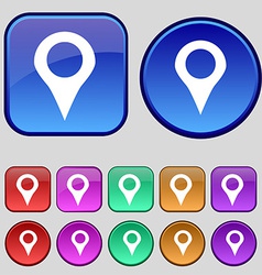 Map pointer gps location icon sign set of twelve Vector Image