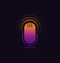 Gradient table studio microphone with sound Vector Image