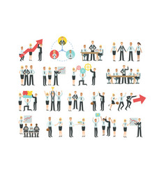 Cartoon business team or people working on Vector Image