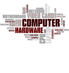 Computer hardware word cloud bubble tag tree Vector Image