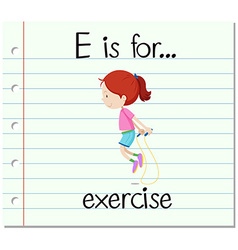Flashcard letter e is for exercise Royalty Free Vector Image