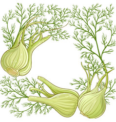 Dill fennel logo design template fresh Royalty Free Vector