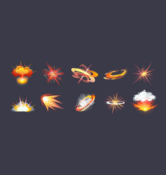 Cartoon motion explosions animated explosion shot Vector Image