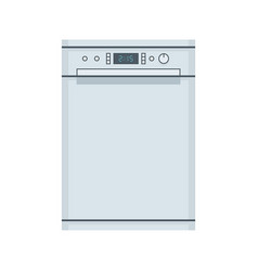 Flat freestanding dishwasher dishwashing machine Vector Image
