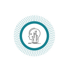 Data head human knowledge network line icon Vector Image