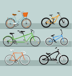 Set of different types bicycles Royalty Free Vector Image