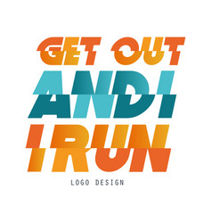 Run for fun logo design inspirational and Vector Image