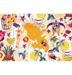 Caribbean island icon set Royalty Free Vector Image