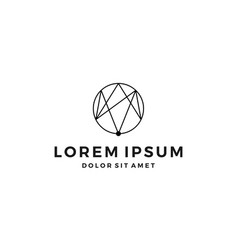 Geometric abstract circle logo line art outline Vector Image