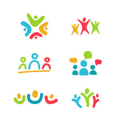 Set of colorful abstract logo or element design Vector Image