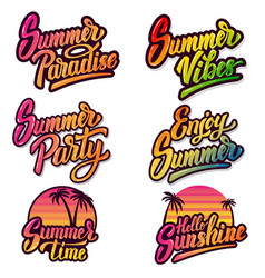 Set of summer emblems and design elements design Vector Image