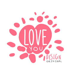 I love you logo template original design colorful Vector Image