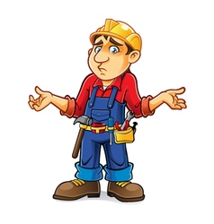 Cartoon builder thinking Royalty Free Vector Image