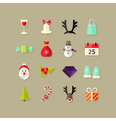Christmas simple icons Royalty Free Vector Image