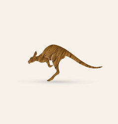 Kangaroo jumping shape graphic Royalty Free Vector Image