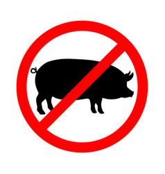 No pigs or pork sign Royalty Free Vector Image