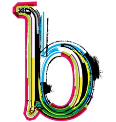 Grunge colorful font letter b Royalty Free Vector Image