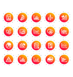 Charts and diagrams icons set 3d chart block Vector Image