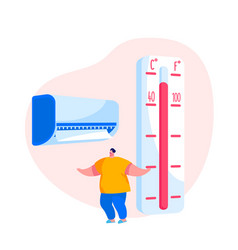 Cartoon overheated or exhausted man and Royalty Free Vector