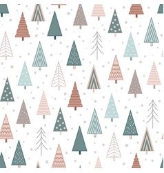 Stylish seamless christmas background with doodle Vector Image