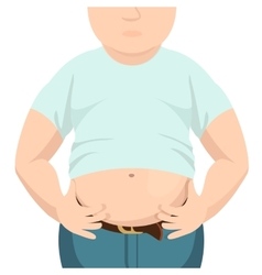Abdomen fat overweight man with a big belly Vector Image