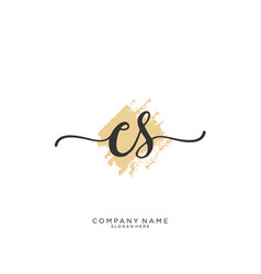 Cs initial handwriting logo with circle template Vector Image