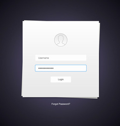 Log in box ui design Royalty Free Vector Image