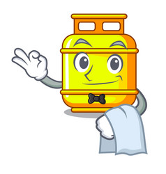 Surprised creative in gas cartoon tank container Vector Image
