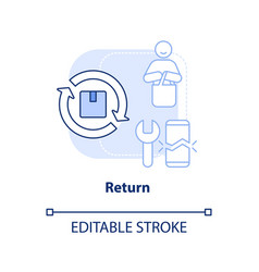 Return blue gradient concept icon Royalty Free Vector Image