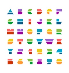 Geometric shapes alphabet letters Royalty Free Vector Image