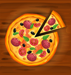 Pizza slice triangles with different ingredients Vector Image