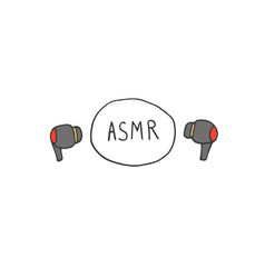 Asmr headphones logo icon Royalty Free Vector Image