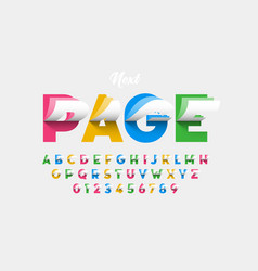 Flip style font design alphabet letters and Vector Image