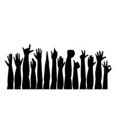 Colorful hands up Royalty Free Vector Image - VectorStock