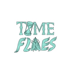 Continuous one line drawing time flies hourglass Vector Image