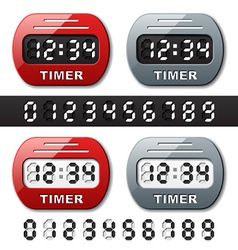 Glowing digital counter - countdown timer Vector Image