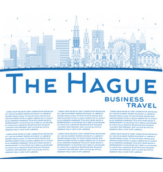 Netherlands hague line travel skyline set Vector Image