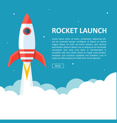 Modern spacecraft lunching cartoon concept Vector Image