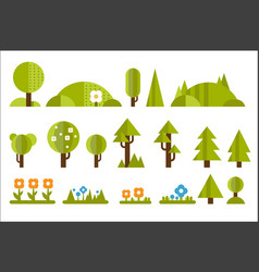 Colorful nature elements set Royalty Free Vector Image