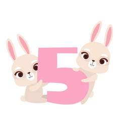 Counting numbers with animals Royalty Free Vector Image