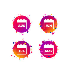 Calendar may june july and august Royalty Free Vector Image