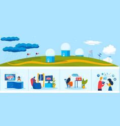 Cartoon tv weather forecast concept Royalty Free Vector