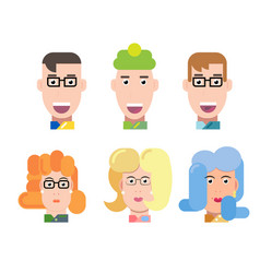 Flat characters portrait set Royalty Free Vector Image