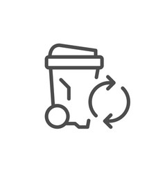 Recycle bin logo icon organic line outline Vector Image